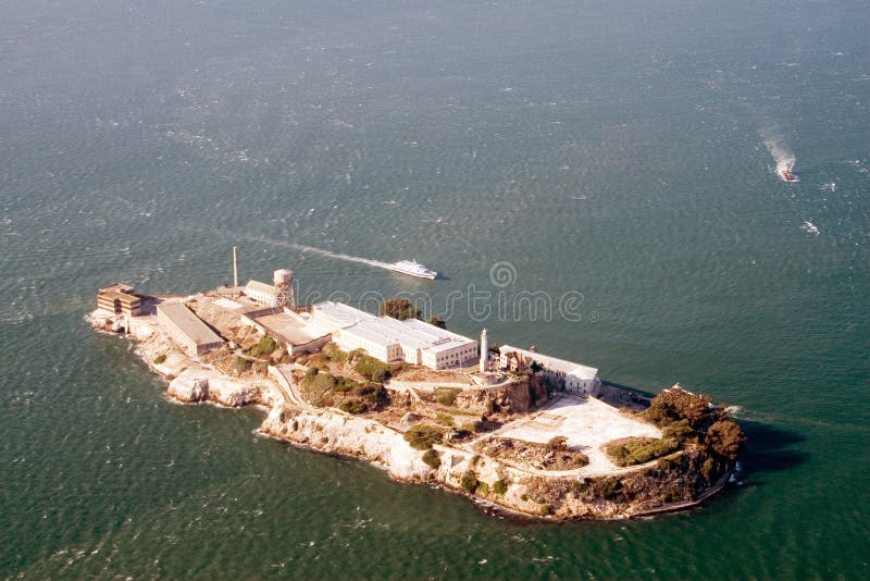 Aerial view of Alcatraz stock photo. Image of ocean, pacific - 2093560