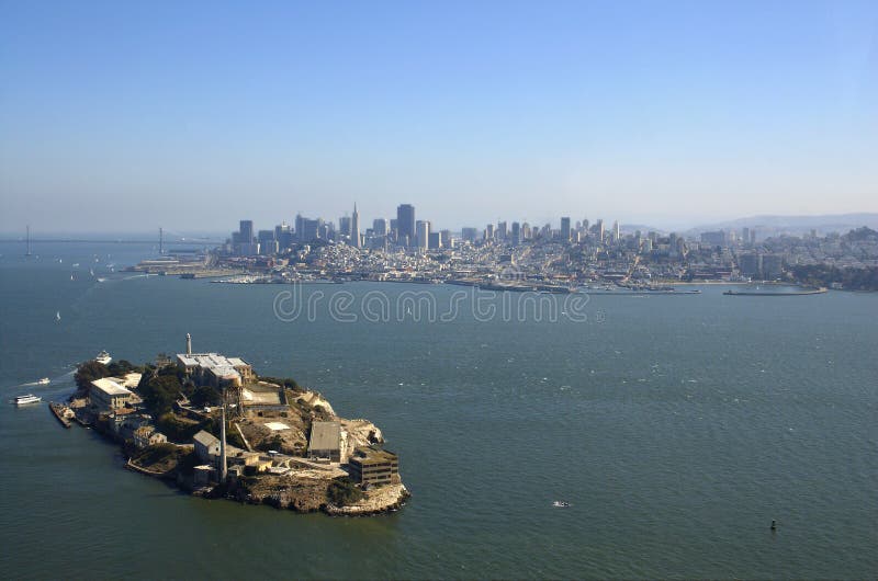Aerial View of Alcatraz, Bay B Stock Image - Image of tourism, urban ...