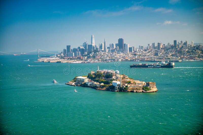 Aerial View of Alcatraz Island in San Francisco Stock Photo - Image of ...