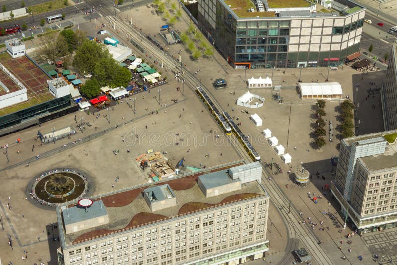 Aerial View of the Alexanderplatz Public Square in Berlin Stock Photo ...