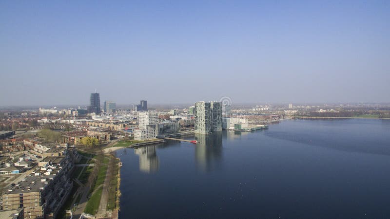 Skyline of Almere stock image. Image of exterior, urban - 7565633