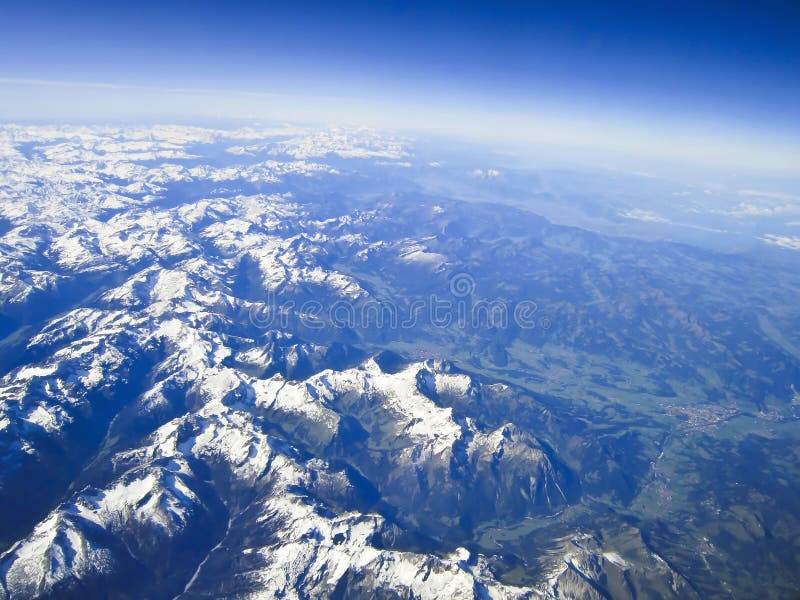 Aerial view on the alps stock image. Image of freeze - 21393557