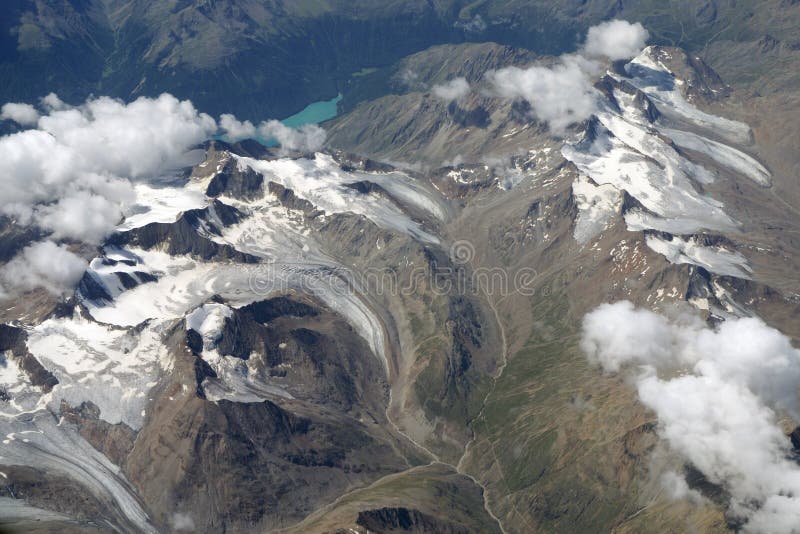 Aerial view of the Alps stock photo. Image of range, mountaineering ...