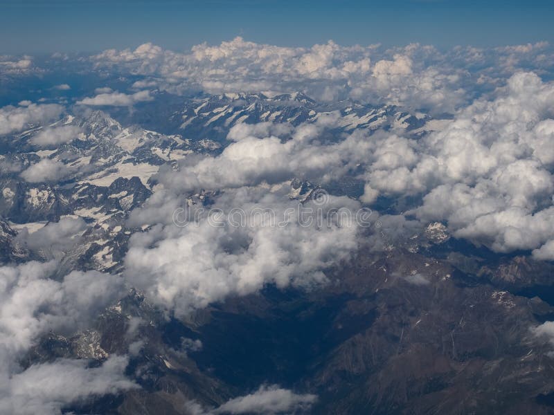 Aerial View of Alps Mountains Stock Photo - Image of italia, mountains ...
