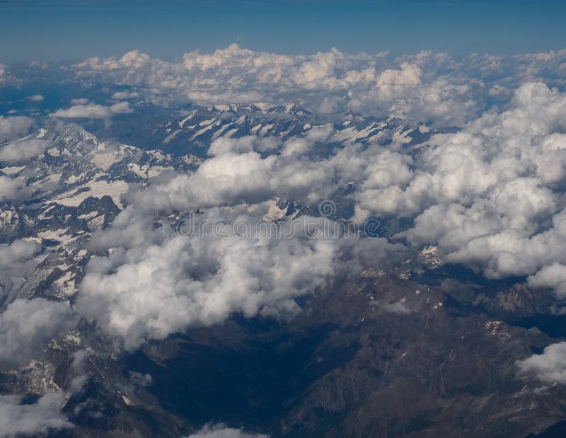 Aerial View of Alps Mountains Stock Photo - Image of mountains, italian ...