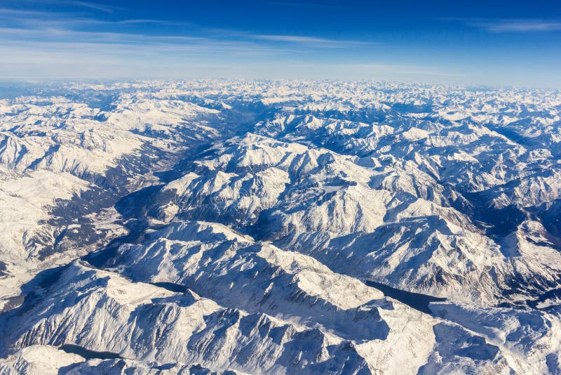 Aerial View of the Alps in Winter Stock Image - Image of landscape ...