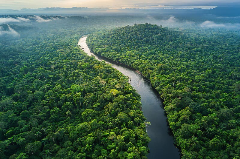 Aerial View of the Amazon Rainforest, with Its Dense Canopy and Diverse ...