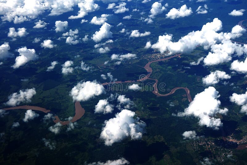 Aerial View of Amazon River Stock Photo - Image of cloud, environment ...
