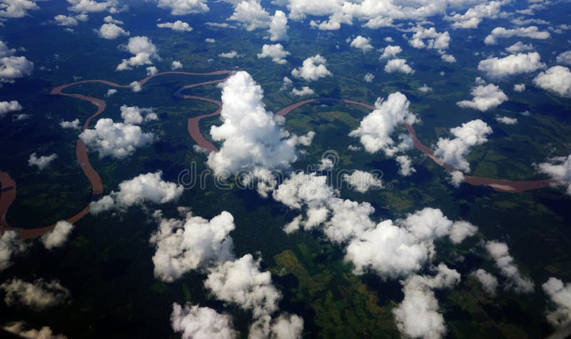 Aerial View of Amazon River Stock Photo - Image of cloud, environment ...