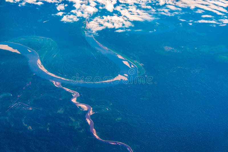 Aerial View of the Amazon River in Peru Stock Image - Image of water ...