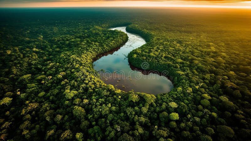 Aerial View of the Amazons Jungle Landscape. Generative AI Stock ...