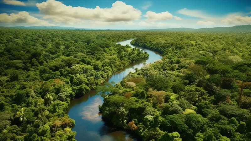 Aerial View of the Amazons Jungle Landscape. Generative AI Stock ...
