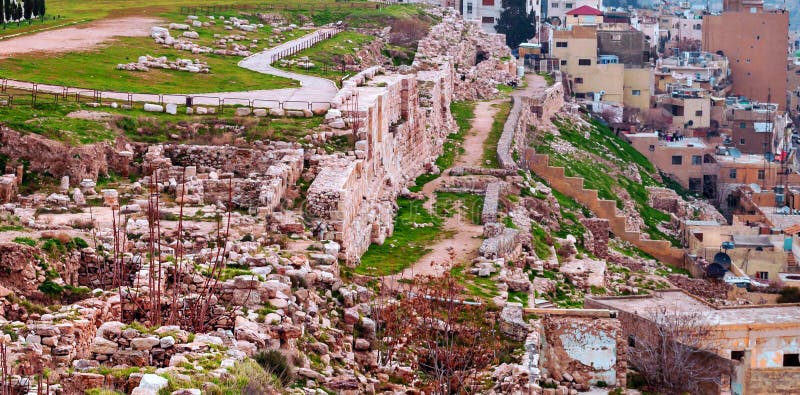 Aerial view of Amman stock image. Image of amman, arabic - 238740329