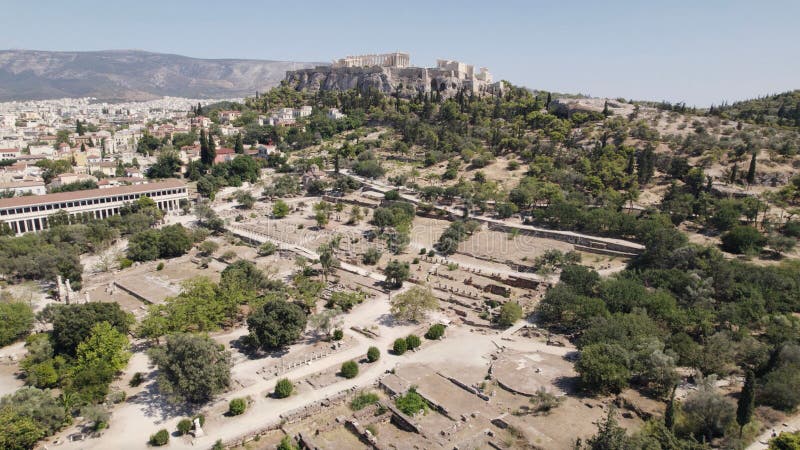 Aerial View of the Ancient Agora of Athens, Greece Editorial ...