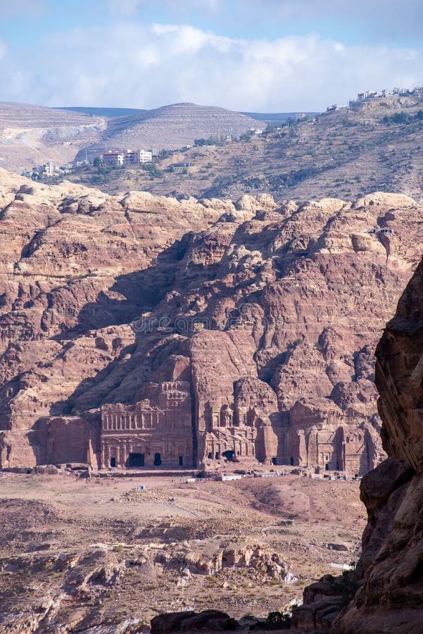 Aerial View of Ancient Buildings in Petra, Jordan Stock Image - Image ...
