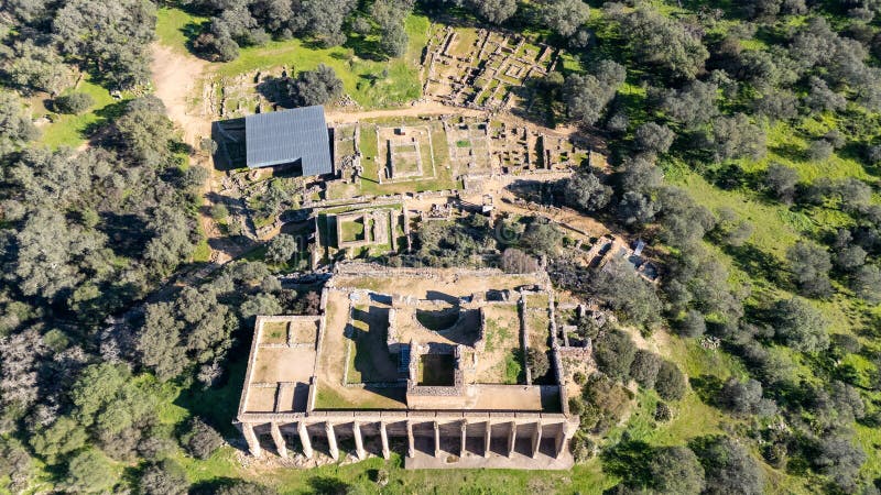 Aerial View Ancient Roman Ruins Munigua Spain Stock Photos - Free ...