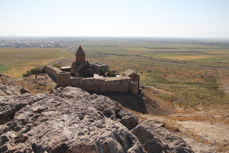Aerial View of the Ancient Stone Monastery Complex in the Rocky ...