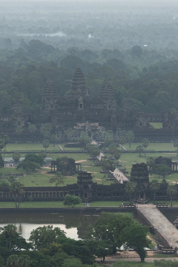 Aerial View of Angkor Wat among Trees Stock Image - Image of cambodia ...