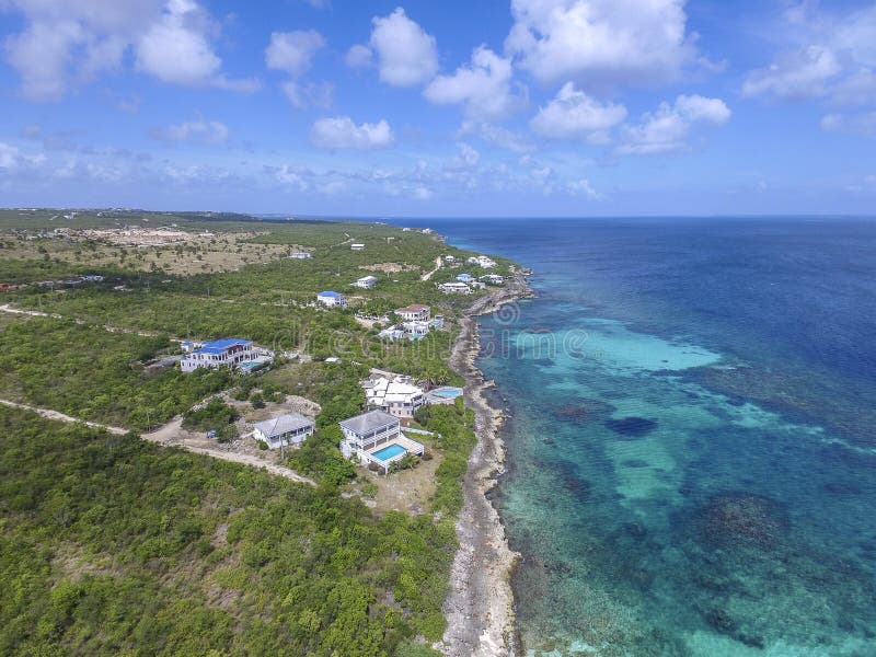 Aerial View of Anguilla Beaches Stock Image - Image of turquoise, earth ...