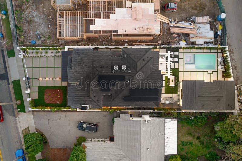 Aerial View of an Apartment Complex with a Pool Stock Image - Image of ...