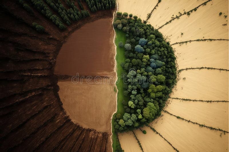 Aerial View of an Area of Deforestation. Generative Ai Stock ...