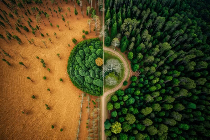 Aerial View of an Area of Deforestation. Generative Ai Stock ...