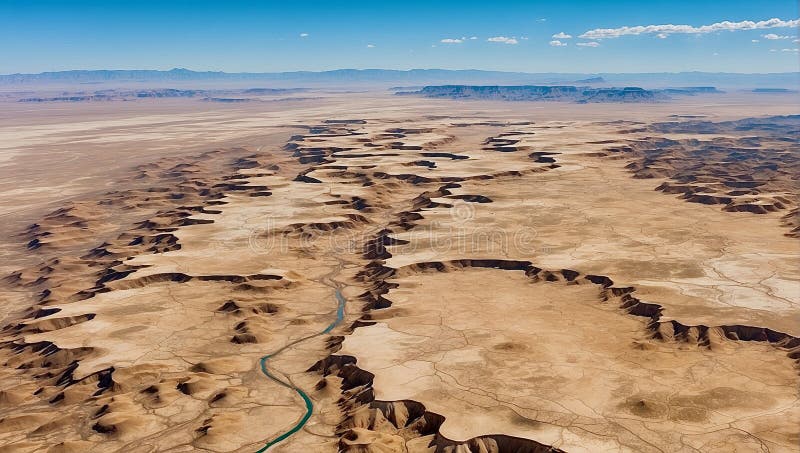 An Aerial View of Arid Landforms in the Desert. AI Generated Stock ...