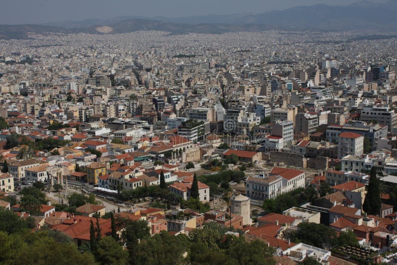 Aerial View of Athens, Greece Stock Photo - Image of landmark, europe ...