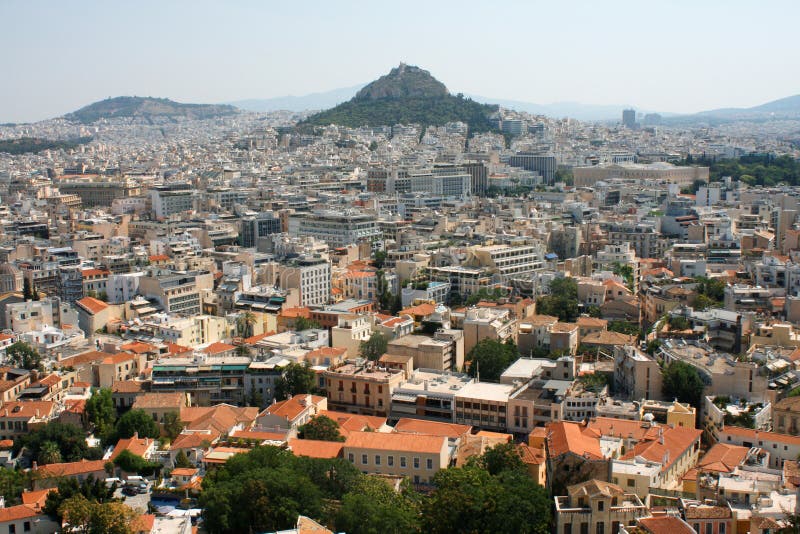 Aerial View of Athens, Greece Stock Image - Image of modern, landmark ...