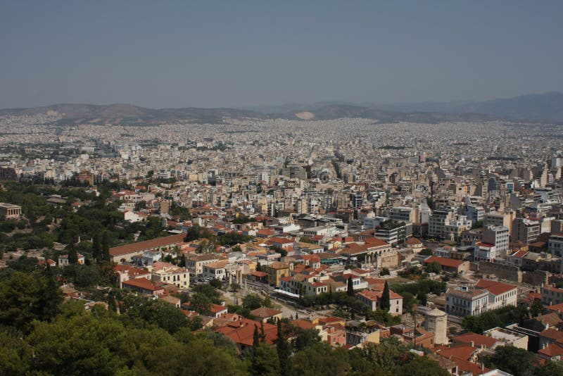Aerial View of Athens, Greece Stock Photo - Image of panorama ...