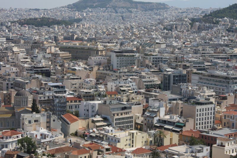 Aerial View of Athens, Greece Stock Image - Image of cityscape, capital ...