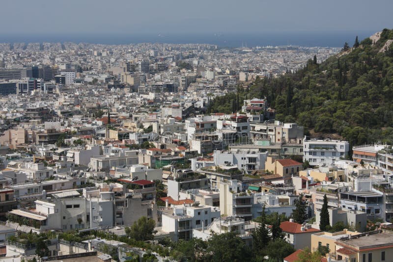 Aerial View of Athens, Greece Stock Image - Image of lycabettus ...