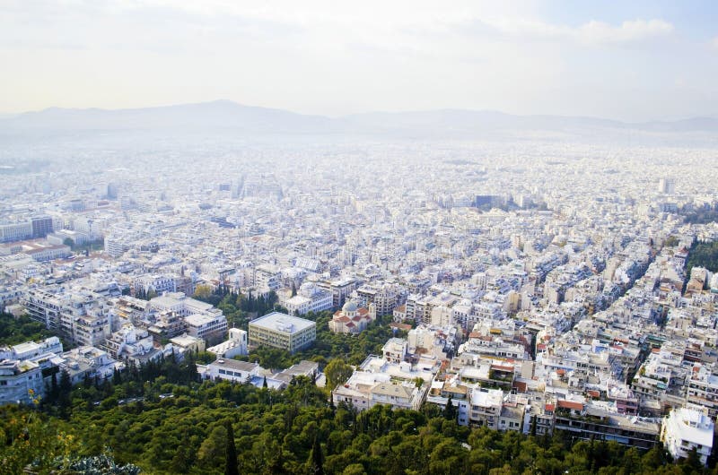 Aerial View of Athens Greece Stock Photo - Image of background, greek ...