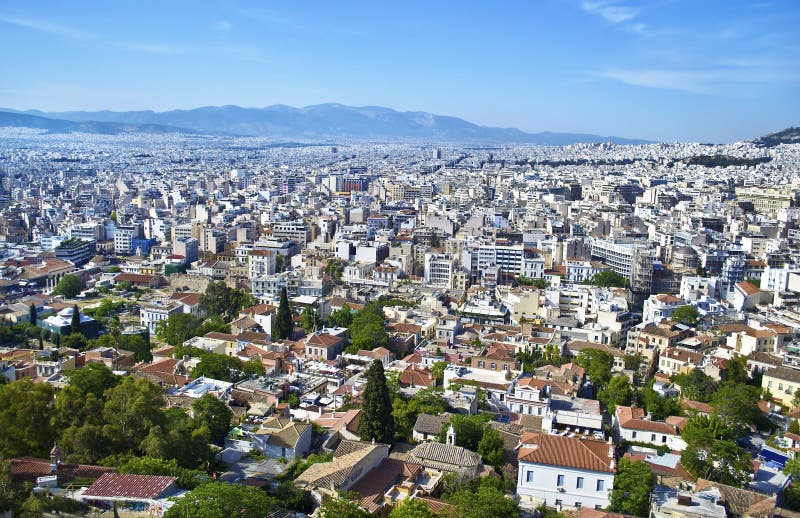 Aerial View of Athens Greece Stock Photo - Image of daylight, hellas ...