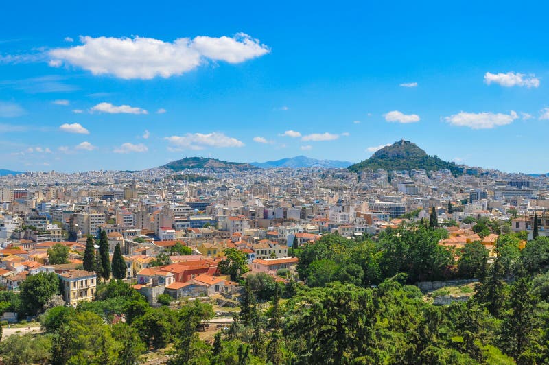 Aerial View of Athens, Greece Stock Image - Image of archaeological ...