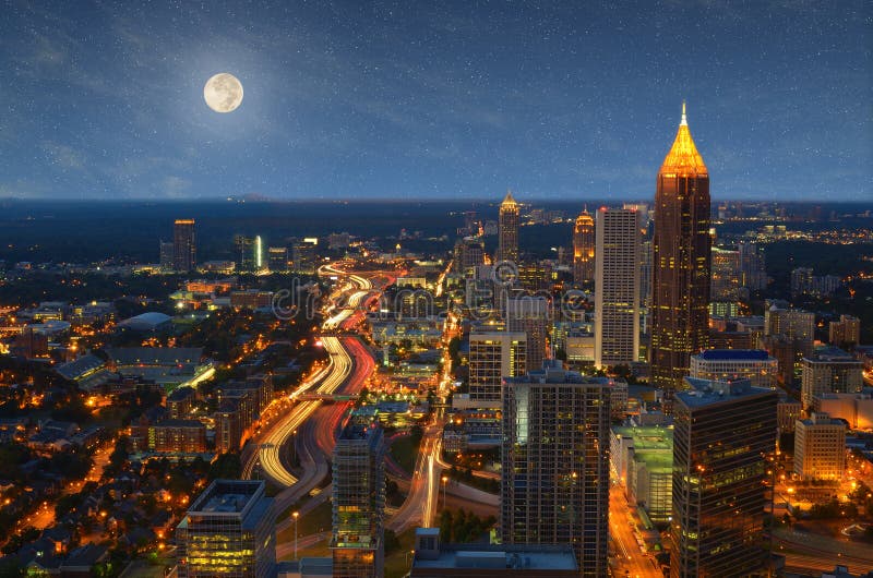 Aerial View of Atlanta stock image. Image of downtown - 21383511
