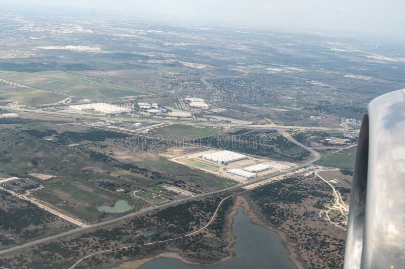 Aerial View of Highways and Warehouses in the Greater Austin, Texas ...