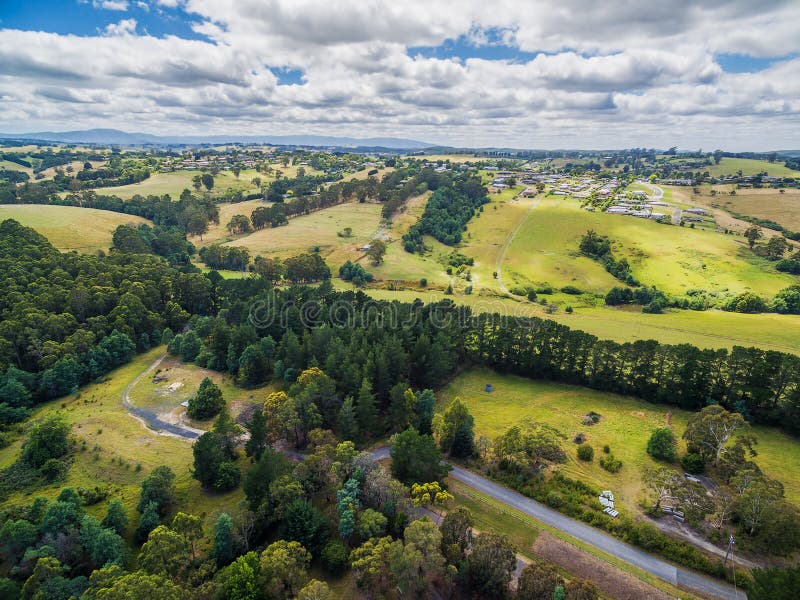 Aerial View of Australian Countryside Stock Image - Image of clouds ...