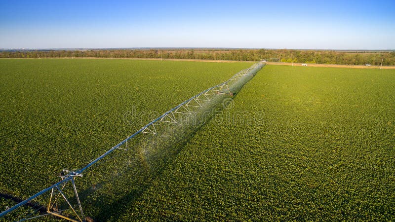 Aerial View of Automatic Irrigation System in the Field Stock Photo ...