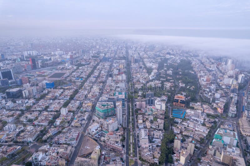 Aerial View of Avenida Arequipa and Avenida 28 De Julio in Lima Stock ...