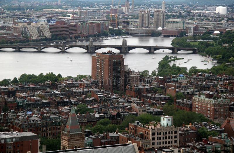 Aerial View Back Bay Boston Editorial Stock Image - Image of newbury ...