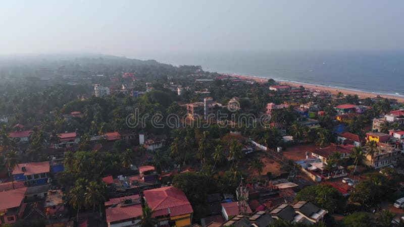 Aerial View of the Baga Beach, Goa, India Stock Video - Video of ...