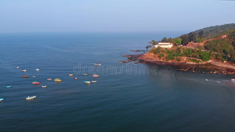 Aerial View of the Baga Beach, Goa, India Stock Video - Video of ocean ...