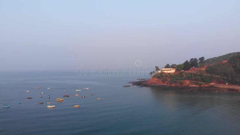 Aerial View of the Baga Beach, Goa, India Stock Video - Video of harbor ...