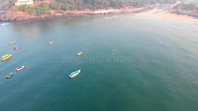 Aerial View of the Baga Beach, Goa, India Stock Footage - Video of ...