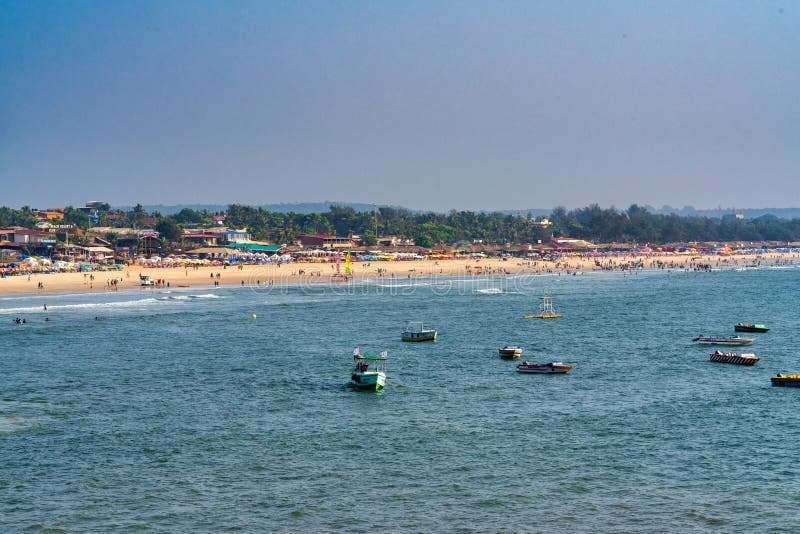 Aerial View of the Baga Beach, Goa, India Editorial Stock Photo - Image ...