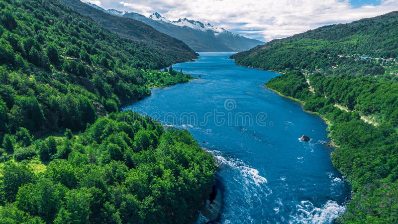 Aerial View of the Baker River with Its Turquoise Waters Stock Image ...