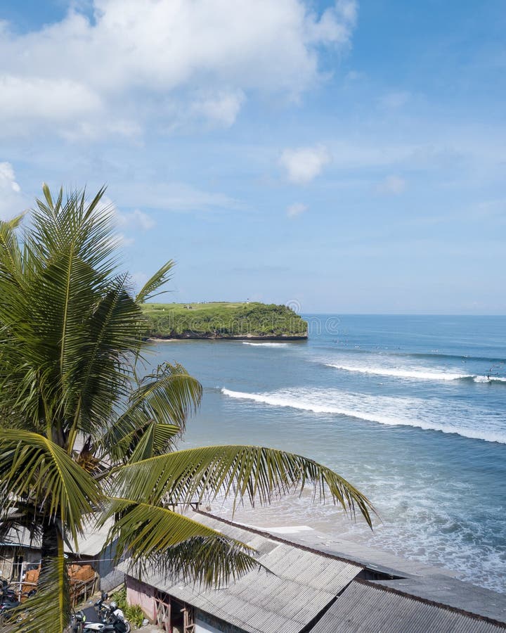 View of Balangan Beach and the Ocean from Balangan Cliff Viewpoint ...