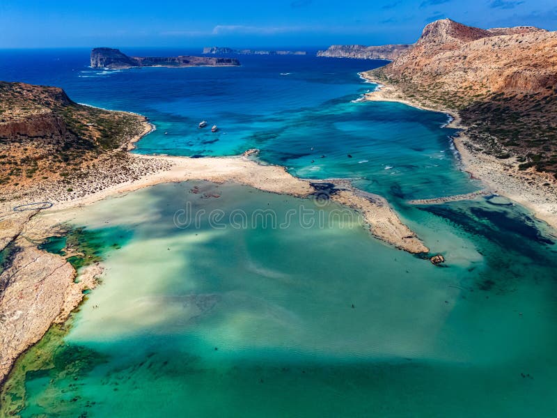 Aerial View of Balos Lagoon, Crete, Greece Stock Image - Image of ...