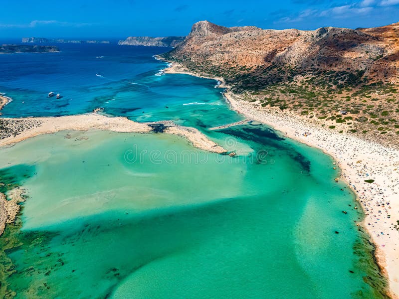 Aerial View of Balos Lagoon, Crete, Greece Stock Photo - Image of ...